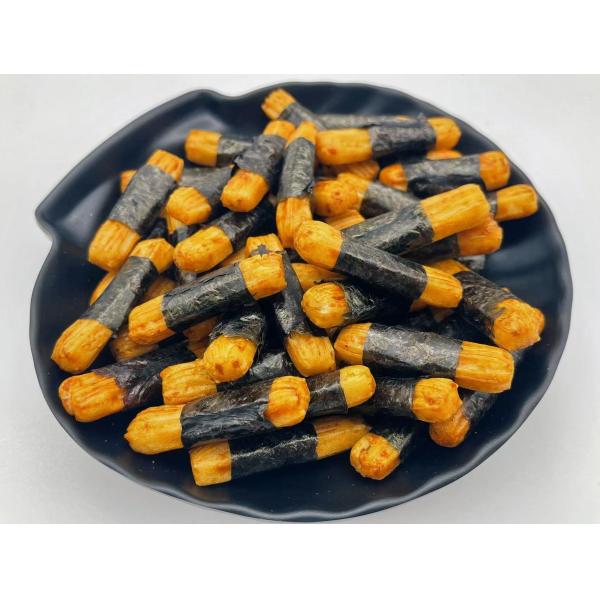 Quality Crispy Rice Cracker Puffed Food Japanese Seaweed Rice Roll Bar Snacks for sale