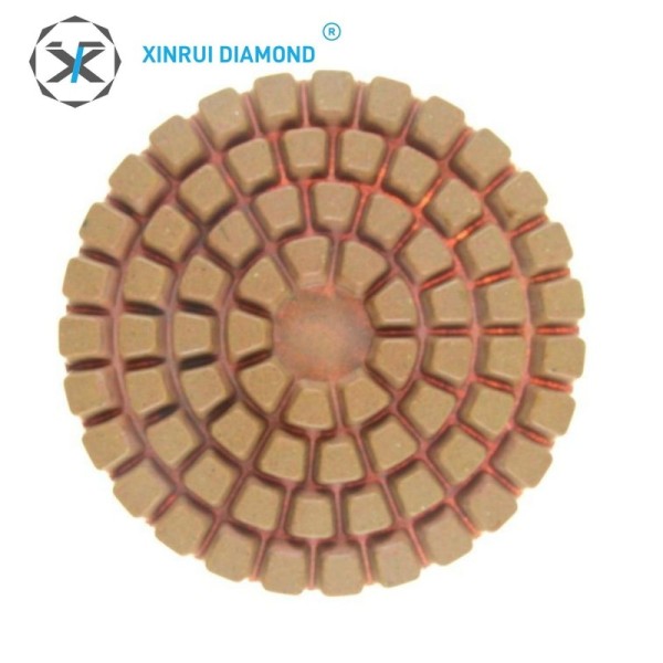 Quality Multi-functional 4inch Diamond Polishing Pad for Stone Marble Granite 7mm for sale