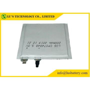 Quality 48x48mm 3V 200mAh Flat Lithium Ion Primary Battery CP074848 For NFC Patch for sale