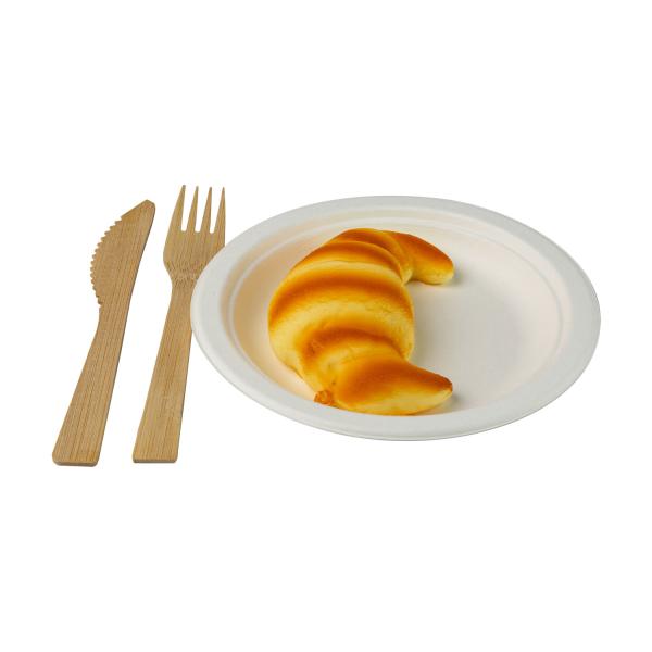 Quality 8inch Sugarcane Disposable Tray Plates , Compostable Dinner Plates Bagasse Paper for sale