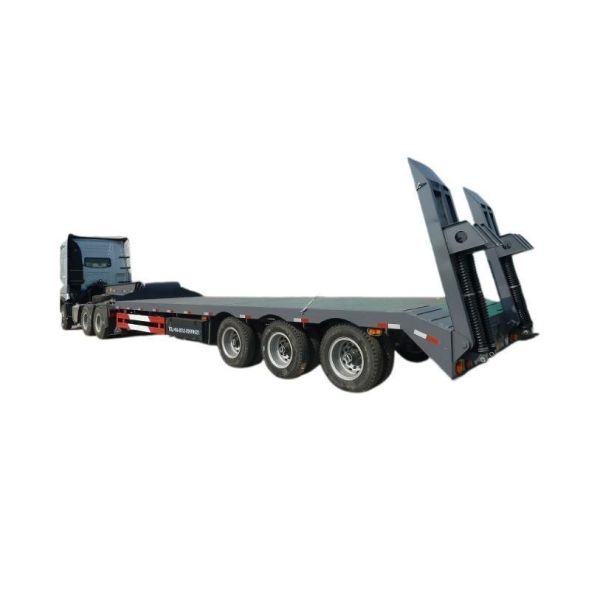 Quality Self Dumping 4 Axle Low Bed Trailer Detachable With Gooseneck Customization for sale