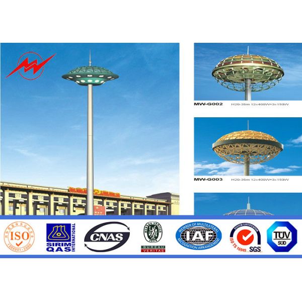 Quality 30m Q345 customized galvanized High Mast Pole with lifting systems for sale