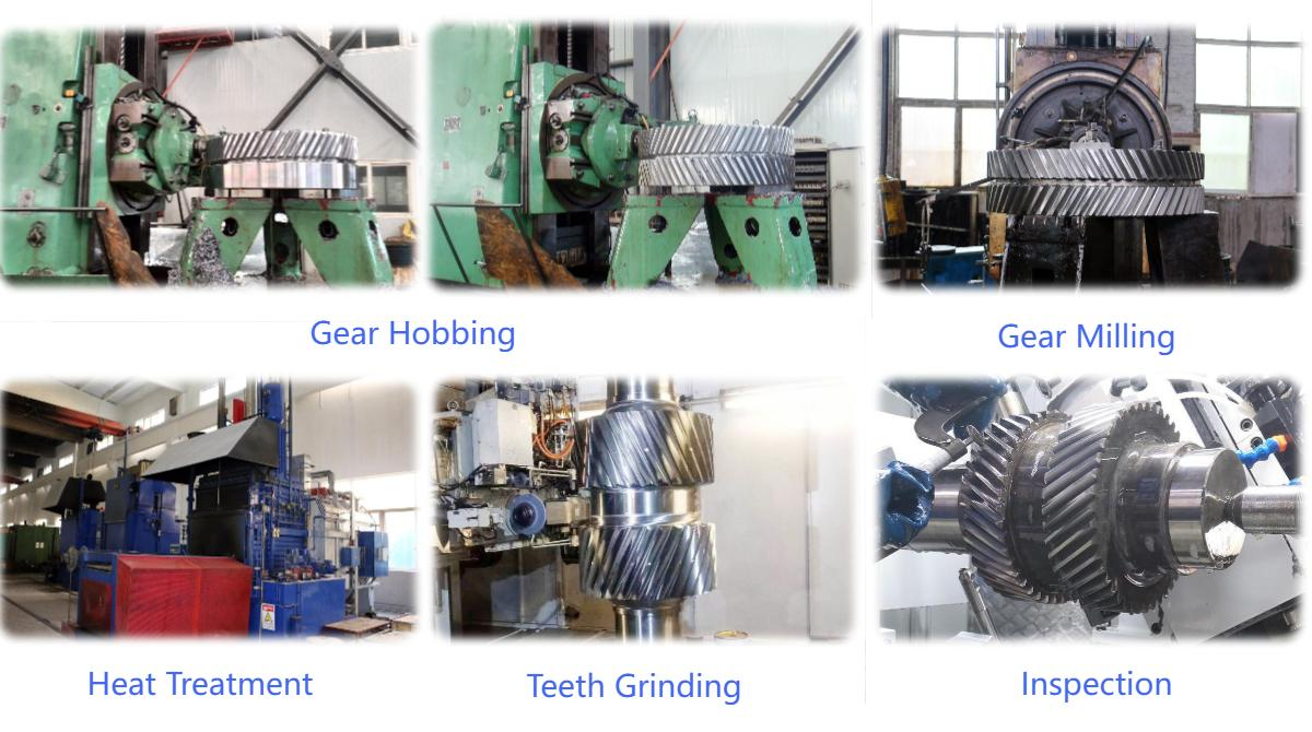 SAE 4340 Steel Doubel Helical Gear Shaft 8 Module Helical Pinion Shaft 1