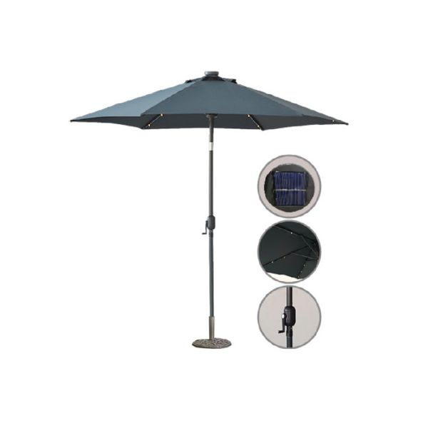 Quality Led Light Outdoor Sun Parasol , Steel Polyester Patio Umbrella Uv Protection for sale