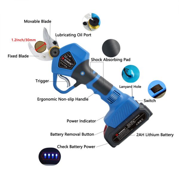 Quality Rechargeable Battery Powered Pruning Shears , Professional Electric Secateurs for sale