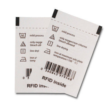 Quality Polyester Programmable RFID Care Label R6P 960MHZ Frequency for sale