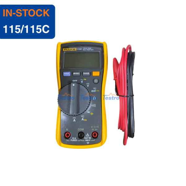 Quality Fluke 115/115C True-RMS Digital Multimeter 600V 10A 6000 Count Backlit LCD CAT III 600V 9V Battery. for sale