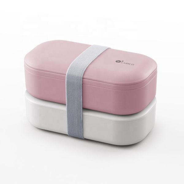 Quality 378g Stackable 2 Tier Custom BPA Free Leakproof Kids Bento Lunch Box Set with for sale