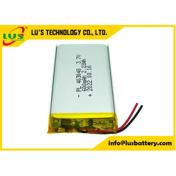 Quality LP403048 3.7v 600mah Rechargeable Lithium Battery Flexible Li Polymer for sale