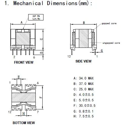 Pq32 Core High Frequency Transformer