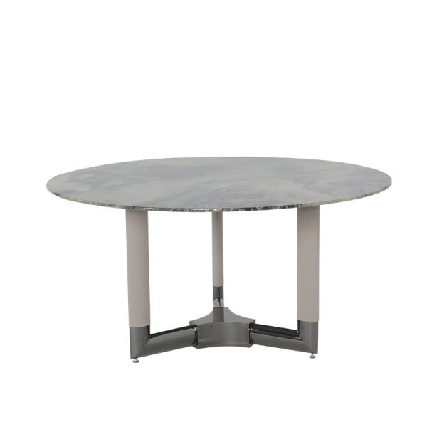 Quality Grey Round Marble Kitchen Table Customized Circle Marble Dining Table for sale