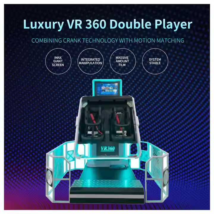 VR 360 Game Machine front view showing sleek black design