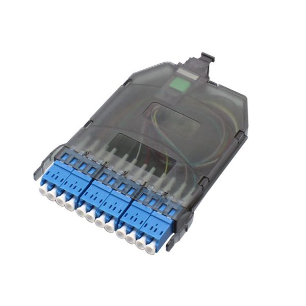 Quality 12 Fibers OS2 Single Mode MPO MTP Cassettes MPO To 3 X Quad LC Adapter Cassette for sale