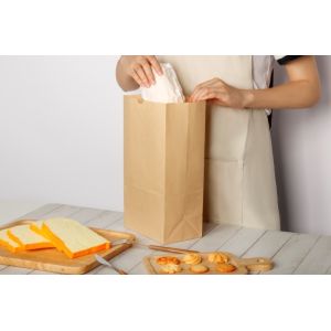 Quality Custom Brown SOS Paper Bags Recyclable Without Handle Fast Food Paper Bags for sale