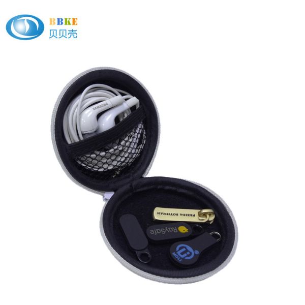 Quality Headphone Headside Hard Eva Case MP3 Earphone Pocket Storage Bag With Mesh Black for sale