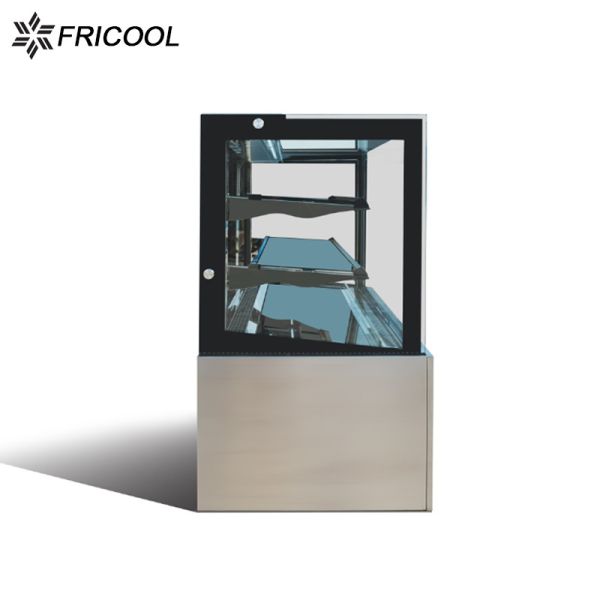 Quality Single Temperature Square Glass Refrigerated Deli Case Fridge 17.6 CU.FT for sale