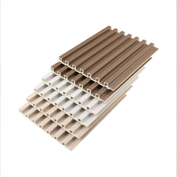 Quality Moisture Proof Slat Interiored Nano PVC Wood Effect Indoor Fluted Wall Panel for sale