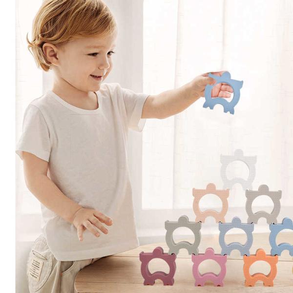 Quality Infants Silicone Dominoes 10 Pieces Baby Silicone Toys Entertaining for sale