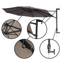 Quality Polyester Fabric Steel Round Waterproof Eave Parasol Wall Umbrella for Adults for sale