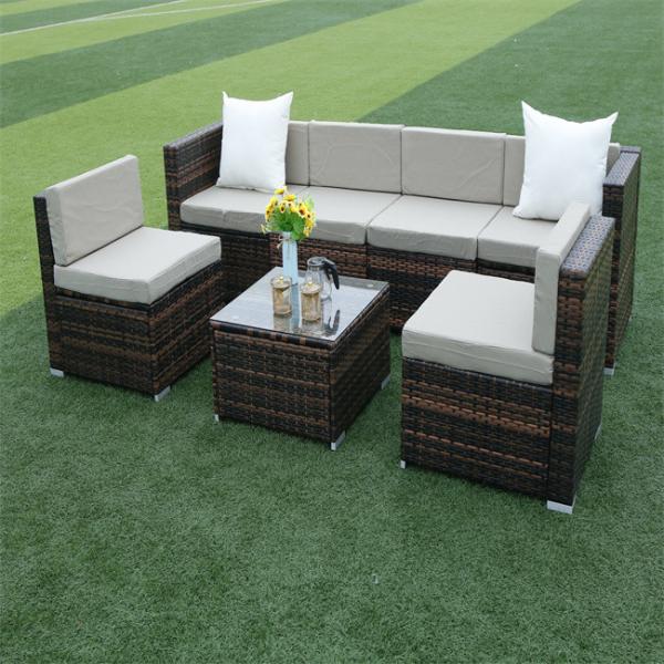Quality Outdoor Indoor PE Rattan Sofa With Side Sofa , Middle Sofa , Ottoman , Coffee for sale