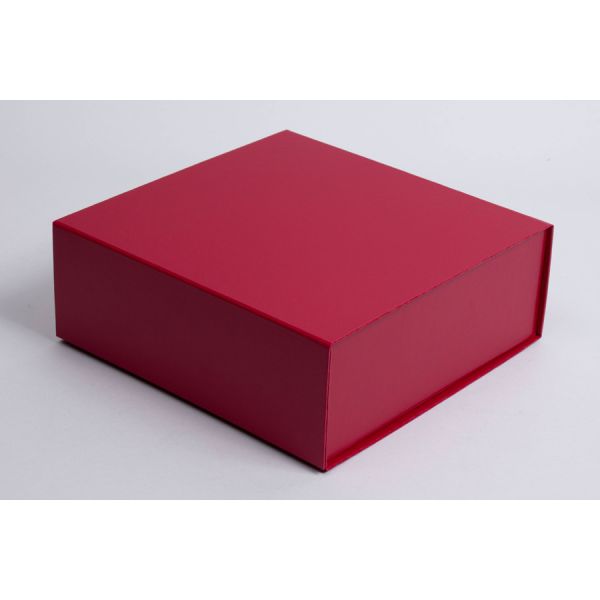Quality Scarlet Magnetic Lid Gift Leather Gift Box Stamping UV Coating Gold Foil for sale