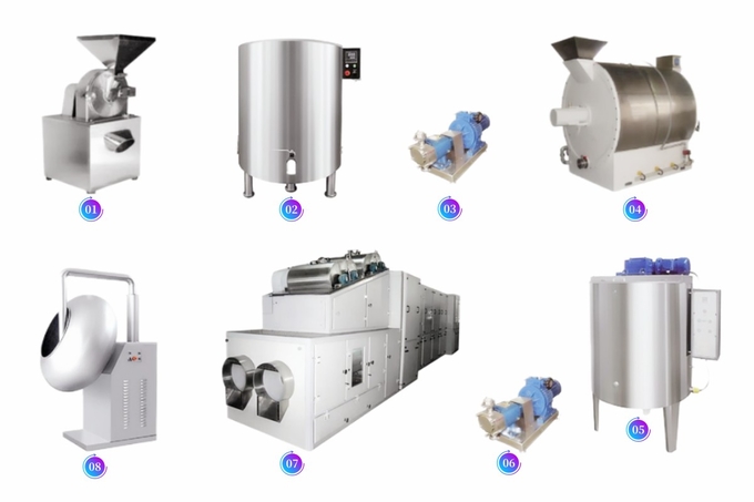 Industrial Chocolate Beans Production Line Machine, Chocolate Beans Processing Line Equipment, Chocolate Beans Machinery 1