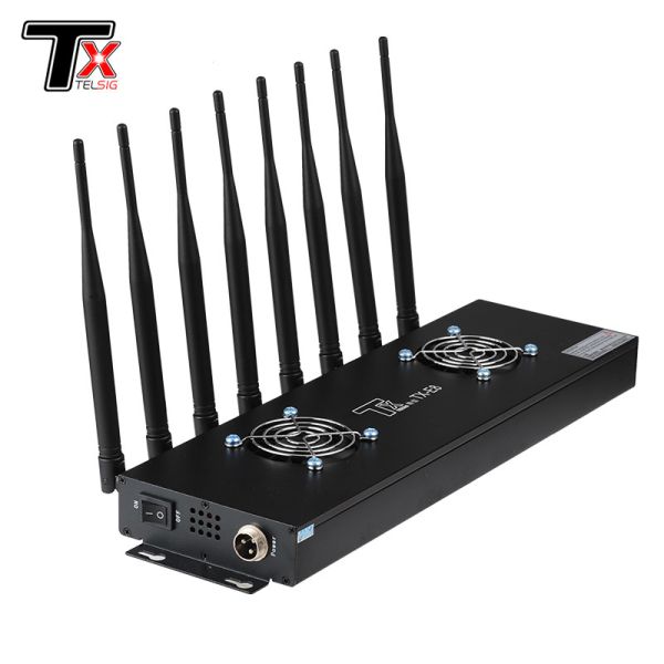 Quality 8 Way Desktop WiFi Signal Jammer Radius 5-40 Meter For Courts for sale