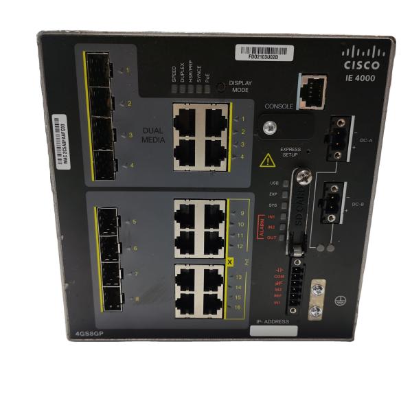 Quality Used IE-4000-4GS8GP4G-E Network Switch 48 Port  With 4 X SFP 1G And 8 X 1G PoE LAN Base Used for sale