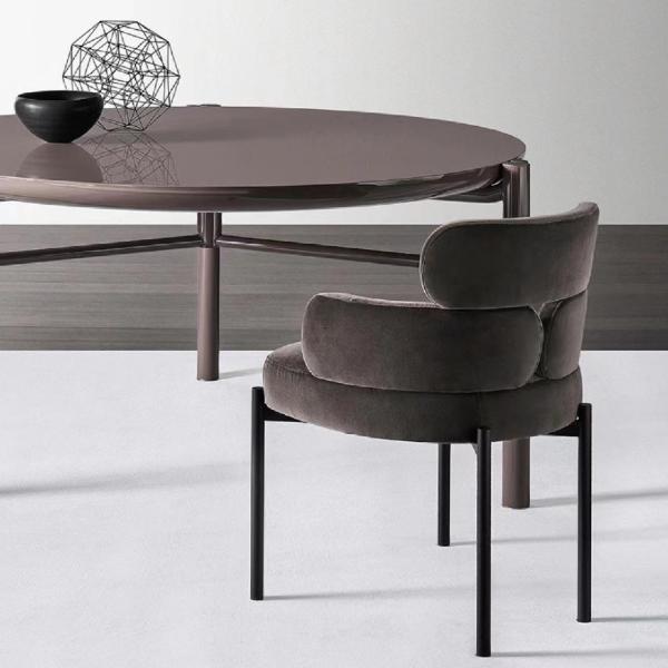 Quality Economic Upholstery Dining Chair Half Arc Backrest Hotel Restaurant Chair for sale