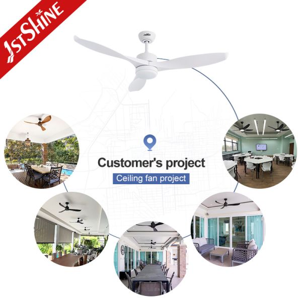 Quality Waterproof Outdoor Ceiling Fan with 3 Plastic Blades and White LED Light for sale