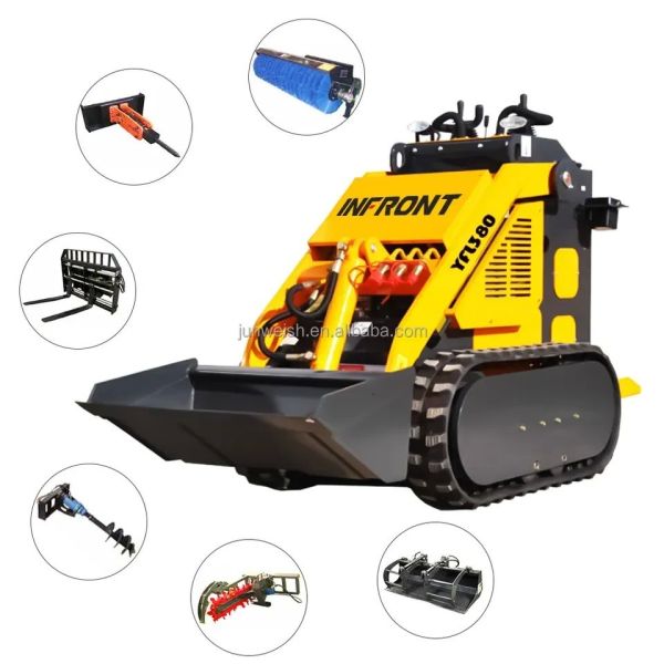 Quality Small-Scale Farming YF380 Track Skid Steer Loader Mini Loader Moving Type Wheel Loader for sale