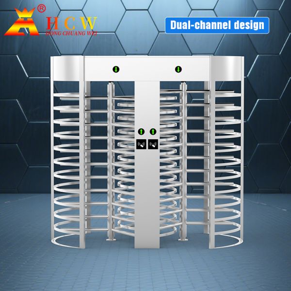 Quality Double Magnetic Full Height Turnstile Gate Biometric Face Recognition RS485 for sale