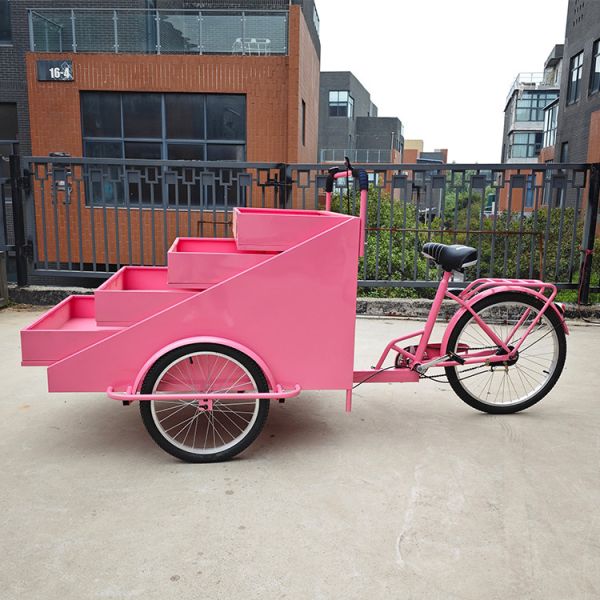Quality Customized Food Vending Cart For High Productivity Fruits and Flowers on Street Tricycle for sale
