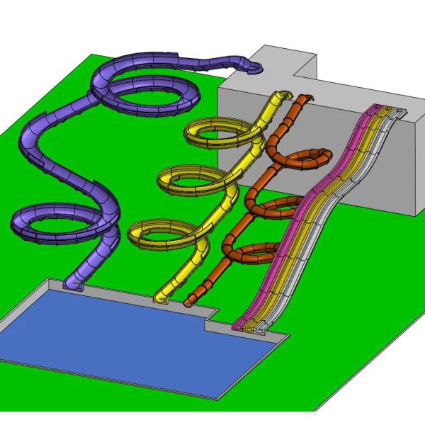 Quality Fiberglass Colorful Water Slide Muti Height For All Ages Customizable Design for sale