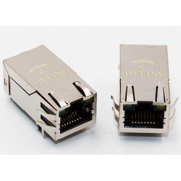 Quality Built - In LED Integrated Magnetics RJ45 2.5 G / 5 G Base - T PCB Jack Connector for sale