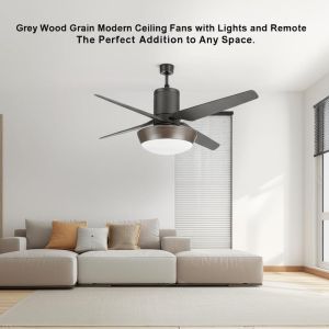 Quality Wholesale Stepless Dimmable 70 Watt Wood Grain Modern Ceiling Fans With Lights for sale