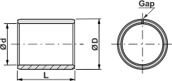 sketch of wrapped plain bearing bush