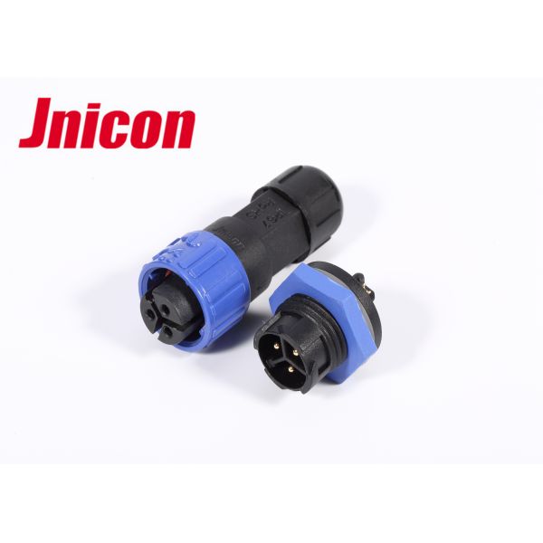 Quality Jnicon LED Waterproof Plug Socket 10A 3 Pin Push Locking Panel Mount for sale