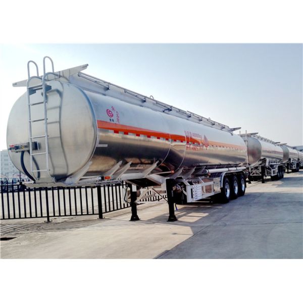Quality Aluminum Alloy Fuel Tanker Truck Trailer  3 Axle 42000L 42cbm Oil Transport Tank Trailer for sale