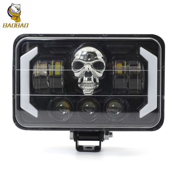 Quality Skull 5 Inch Aluminum 80V Muti Color Universal Motorcycle LED Fog Light for sale