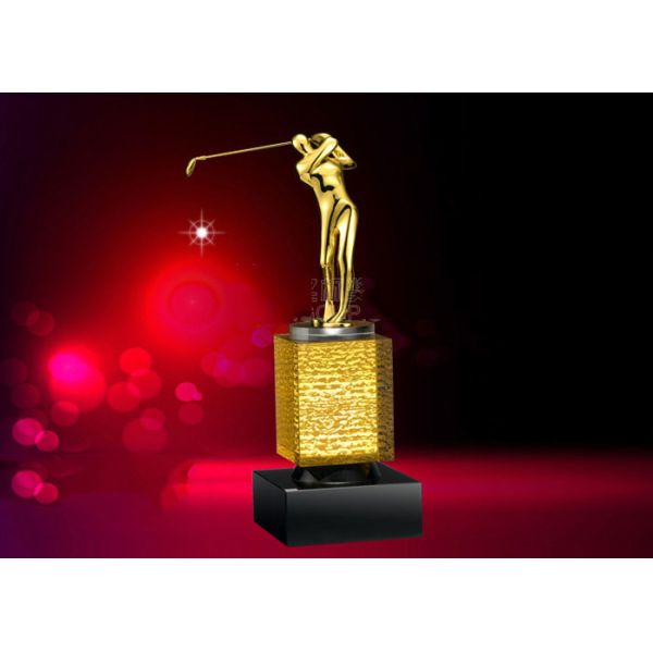 Quality Yellow Crystal Material Golf Hole In One Trophy Multiple Types Optional for sale