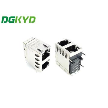 DGKYD21Q418DF5A2D2057 Metal Shielded Cat6a Rj45 Connector 2x1 Stacked