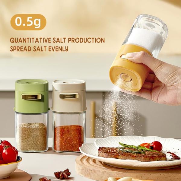 Quality Household Sealed Kitchen Spice Jar Quantitative Glass Seasoning Bottle for sale