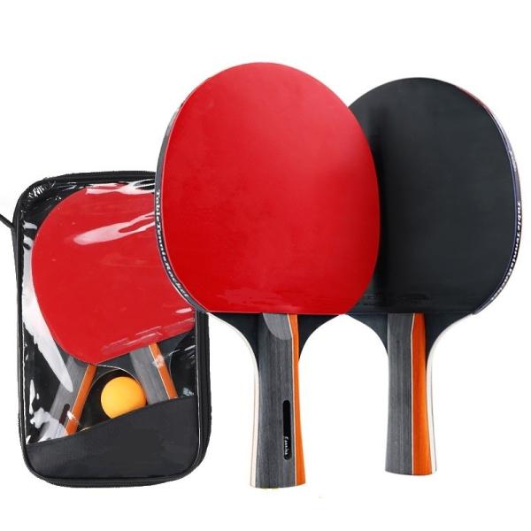 Quality Poplar Plywood Table Tennis Set 2 Bat 3 Ball Reversed Sponge Concave Handle Kit for sale