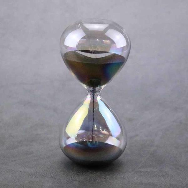 Quality Classic Glass Sand Timer Hourglass Sand Clock Black And White for sale