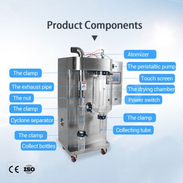 Quality LCD Touch Screen Stainless Steel Spray Dryer Machine For Experimental 2000mL / H for sale