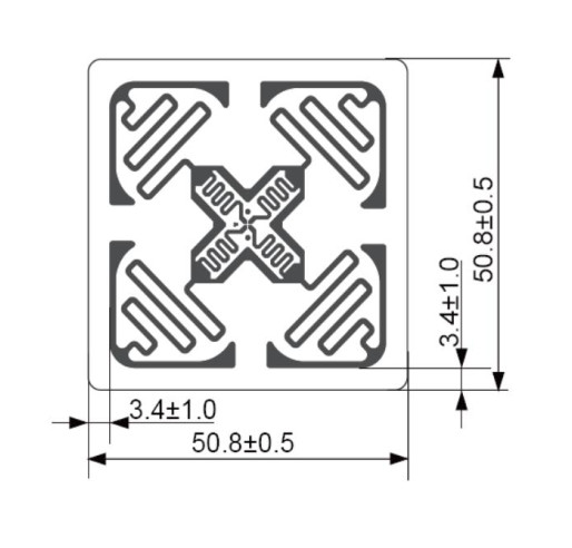 Quality Apparel Wet RFID Inlay Tag 50.8×50.8mm Omni Directional Reading For Logistic for sale