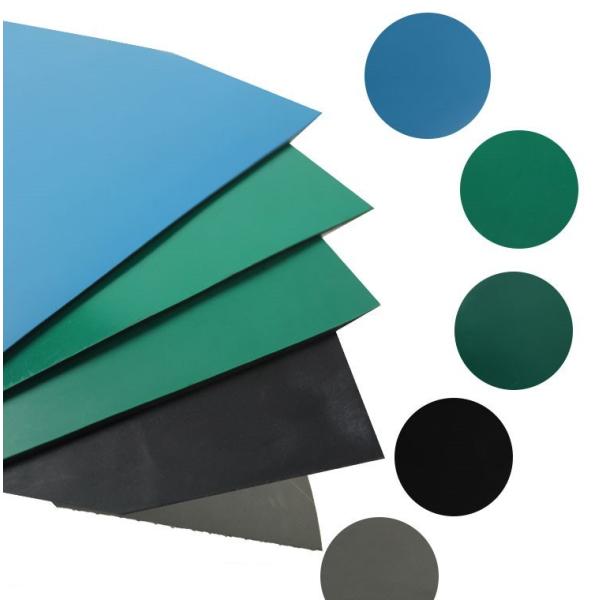 Quality Custom ESD Rubber Table Mat 1.8mm-3mm Anti-static Green Grey Blue for sale