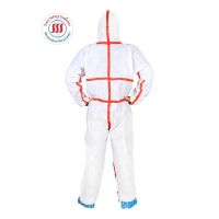 Quality Beekeeper SMS Type 5 6 White Coveralls Disposable With Hood Melt Tape for sale