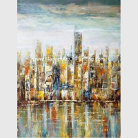 Quality Contemporary Oil Paintings , Professional Modern Cityscape Wall Canvas for sale